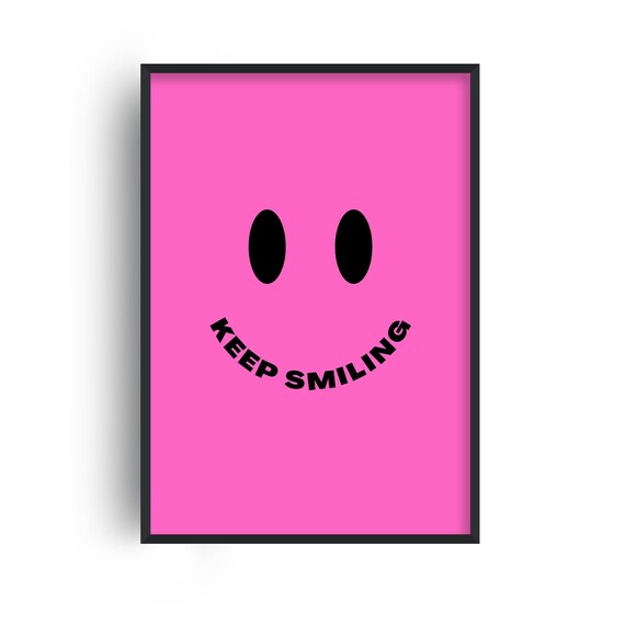 Keep Smiling Print Psychedelic Print Psychedelic Poster - Etsy