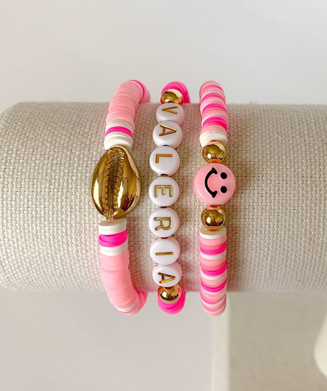 Personalized Preppy Bracelets Trendy Clay Bead Bracelets Summer ...