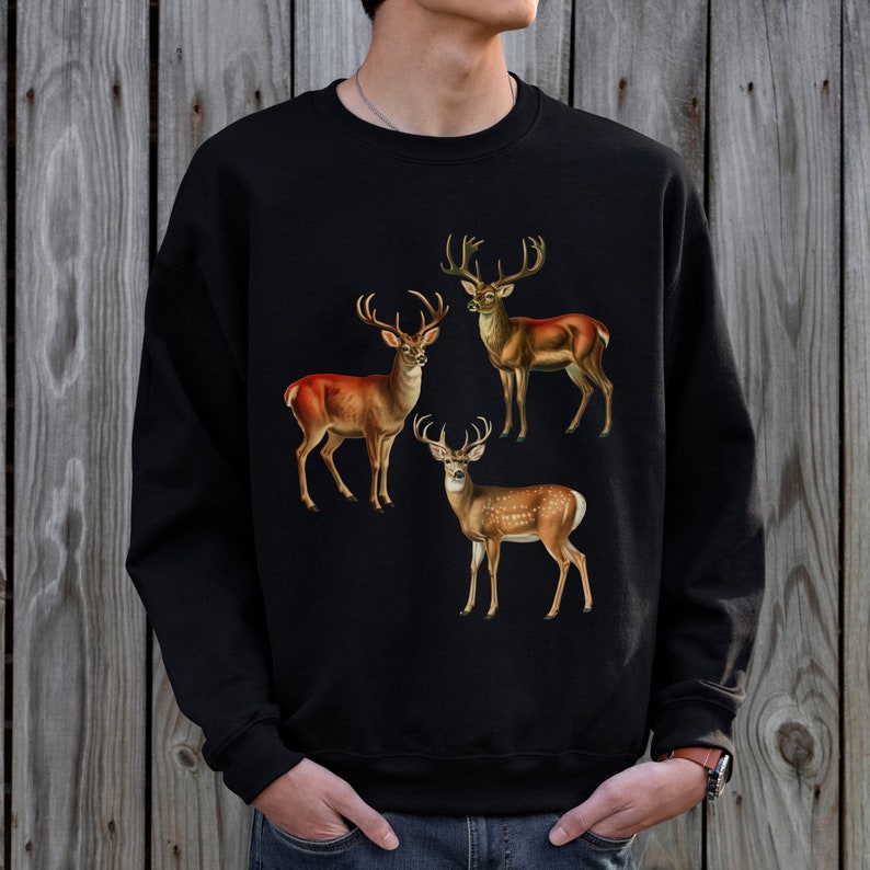 Vintage Deer Sweatshirt Men Women, Fall Winter Sweater, Ourdoors Hiking ...