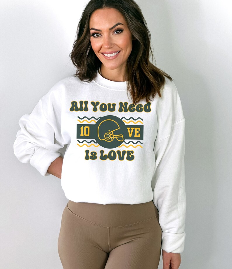 All You Need is Love Packers Crewneck, Unisex Shirt-gift for Her, All ...