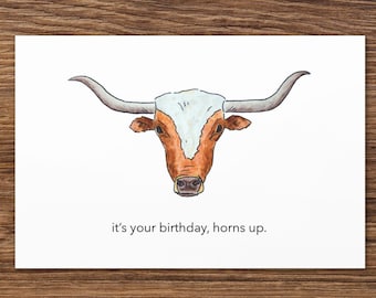 University of Texas Birthday Card - Etsy