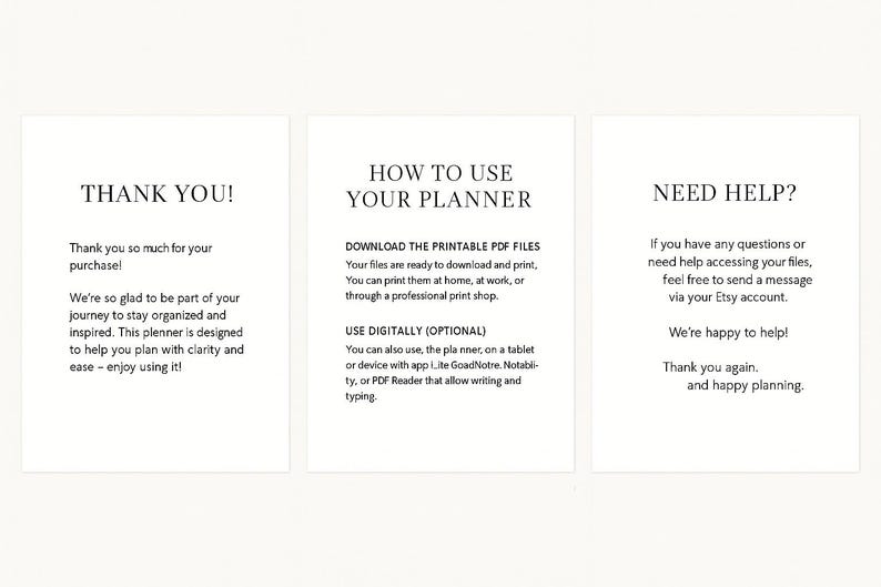Printable Weekly Planner | Undated PDF | Minimal Weekly Overview ...