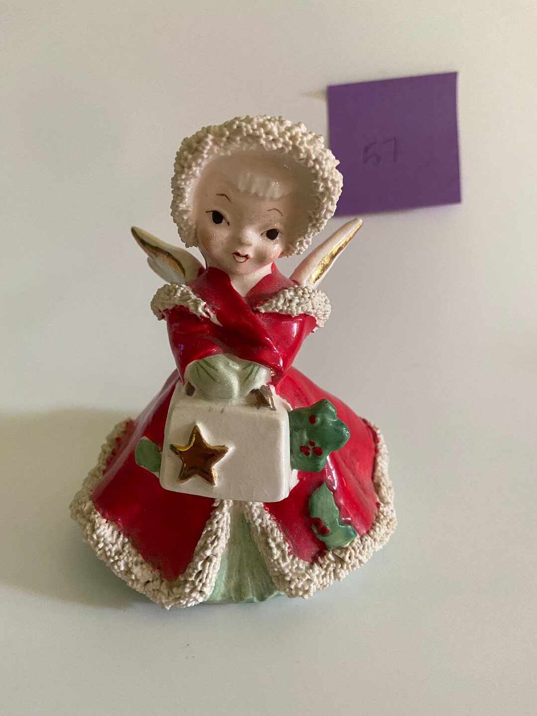 Vintage Napco Christmas Angel Girl With Purse - Etsy