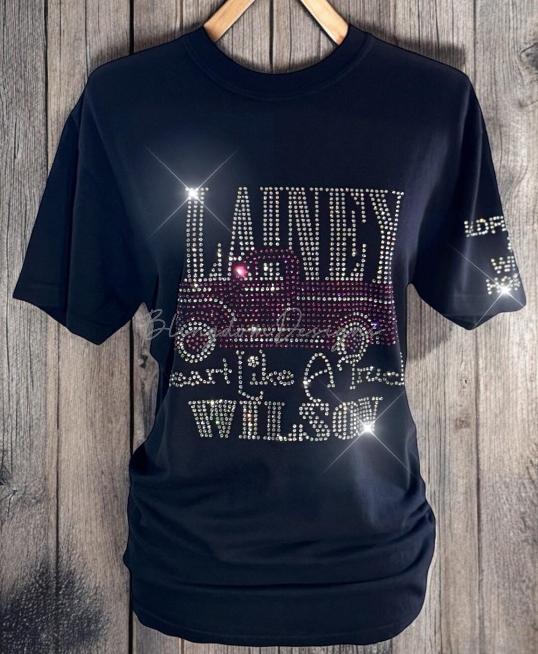 Lainey Wilson Bling Truck Rhinestone Tee Bedazzled Comfort Colors ...