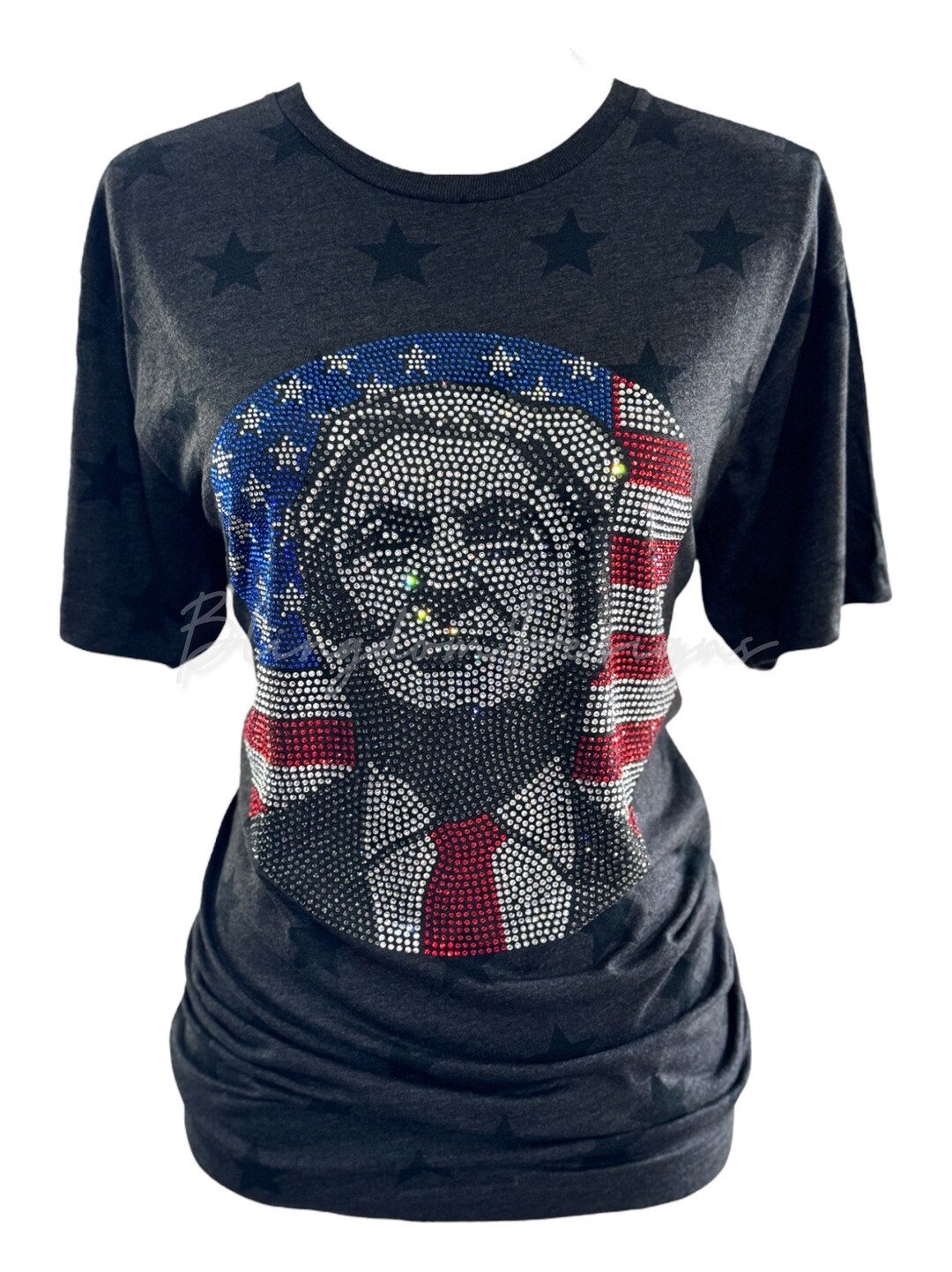 Rhinestone Donald Trump Red White Blue Flag Star Bling Shirt Custom ...