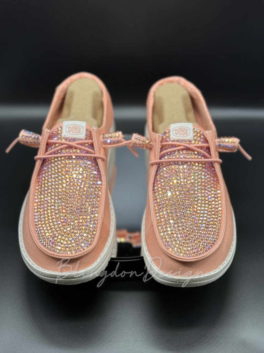 Coral Pink Bedazzled Bling Hey Dude Prom, Wedding Party, Bridesmaid ...