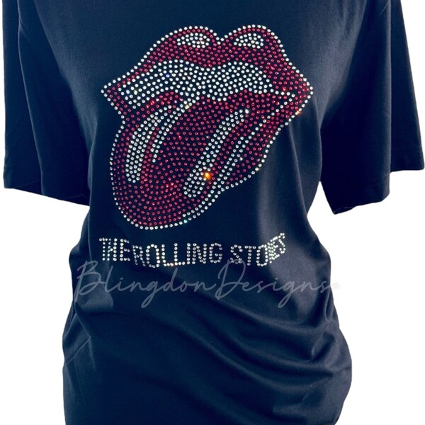 Rolling Stones Rhinestone Shirt - Etsy