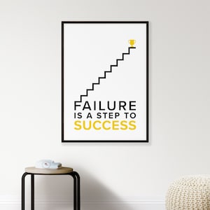 Inspirational Quote Wall Art for Office, Failure is A Step to Success ...