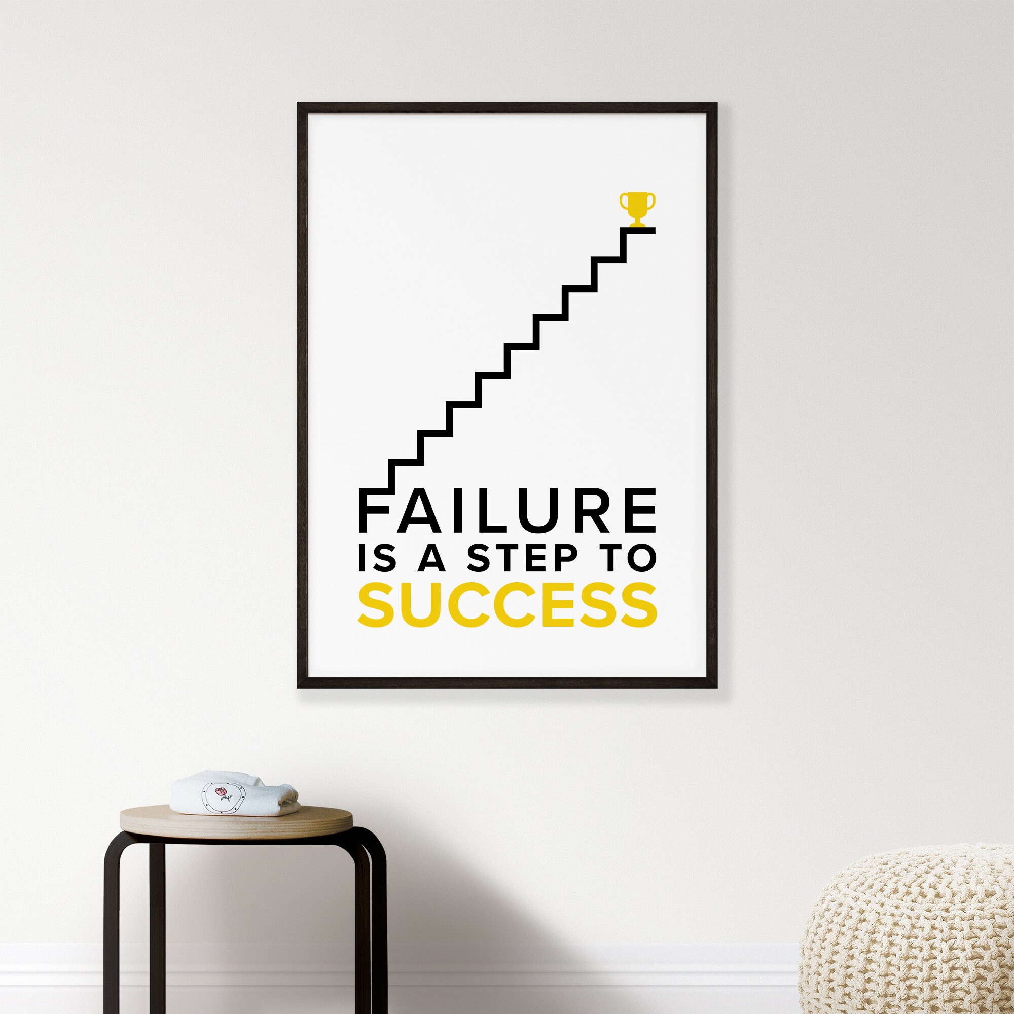 Inspirational Quote Wall Art for Office, Failure is A Step to Success ...