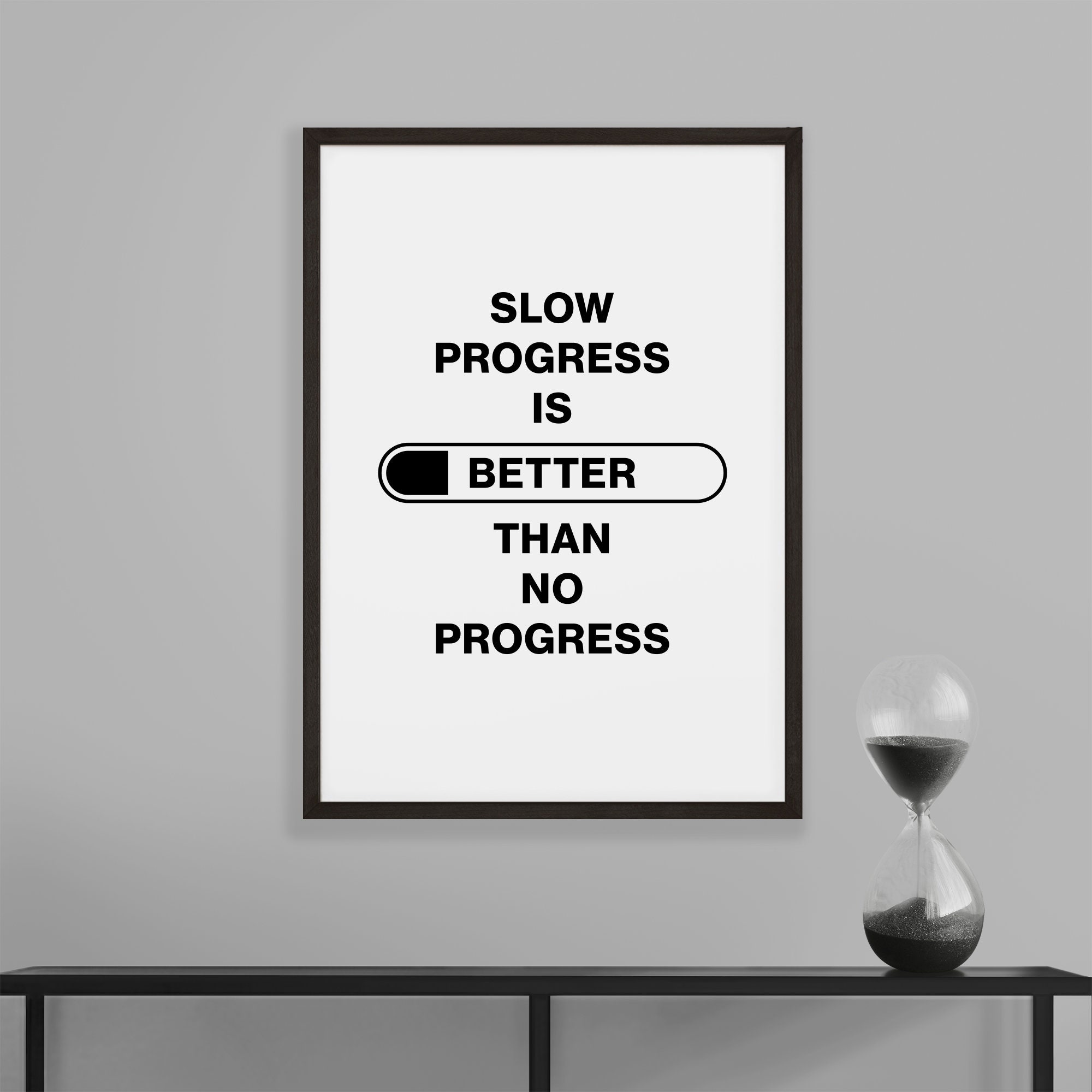 Growth Mindset Wall Art, Slow Progress is Better Than No Progress ...