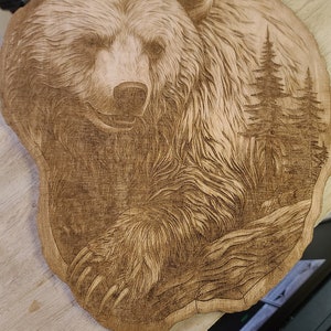 3d Illusion Polydactyl Bear With Trees Laser Please Read Description ...