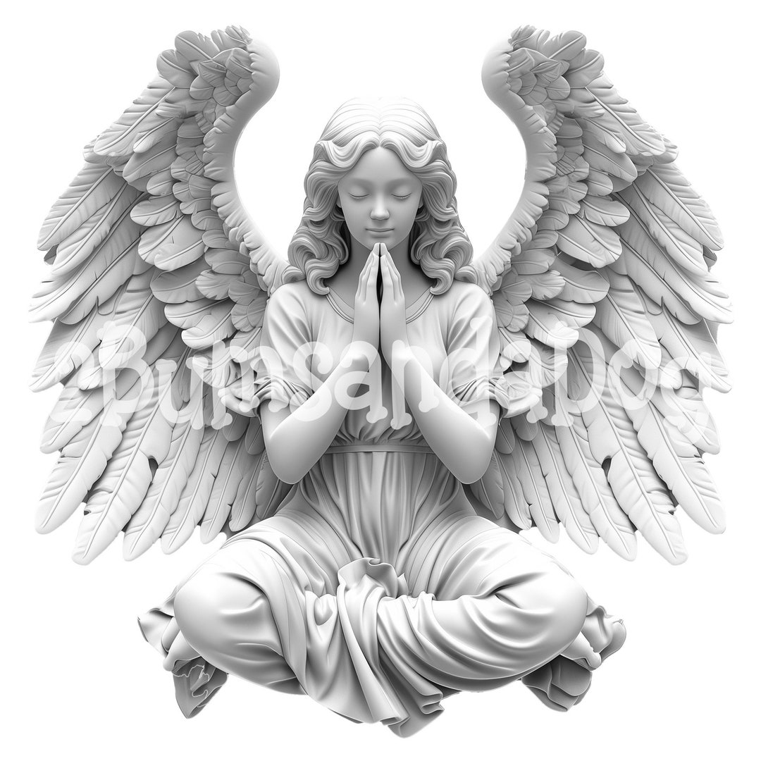 3d Illusion of an Angel in Prayer for Laser Please Read Description ...