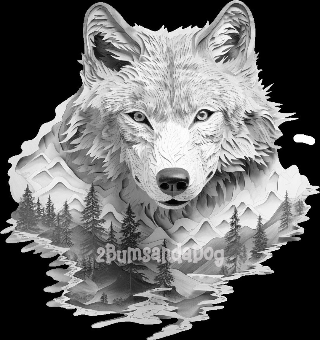 3d Illusion Wolf in Mountains Please Read Description Laser Ready - Etsy