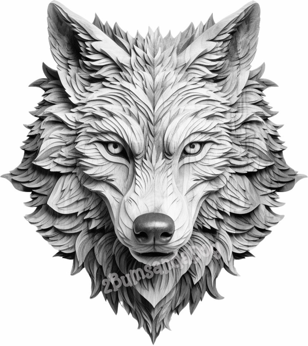 3d Illusion Wolf Face Please Read Description Laser Ready - Etsy