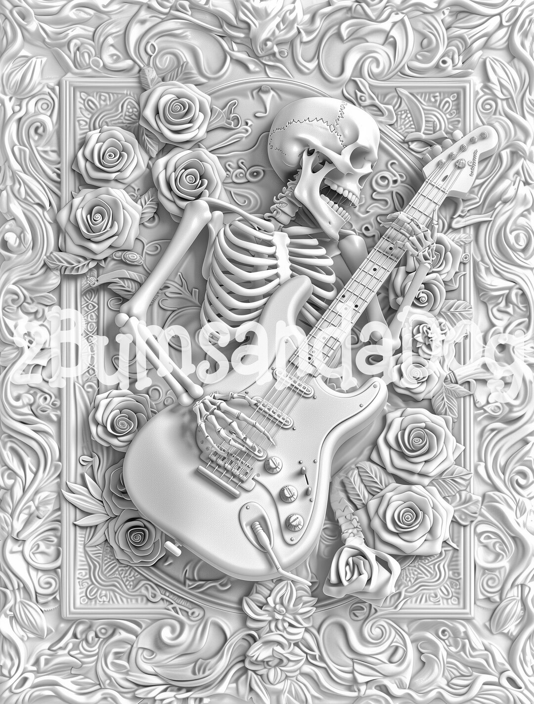3d Illusion of a Skeleton Playing a Guitar for Laser Please Read ...