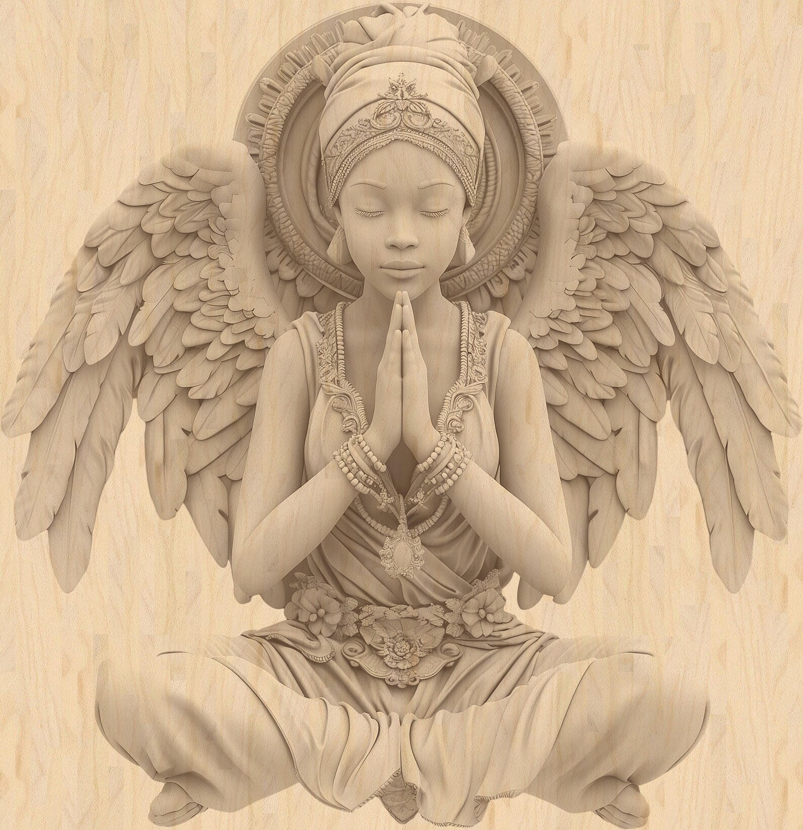 3d Illusion of an Angel in Prayer for Laser Please Read Description ...