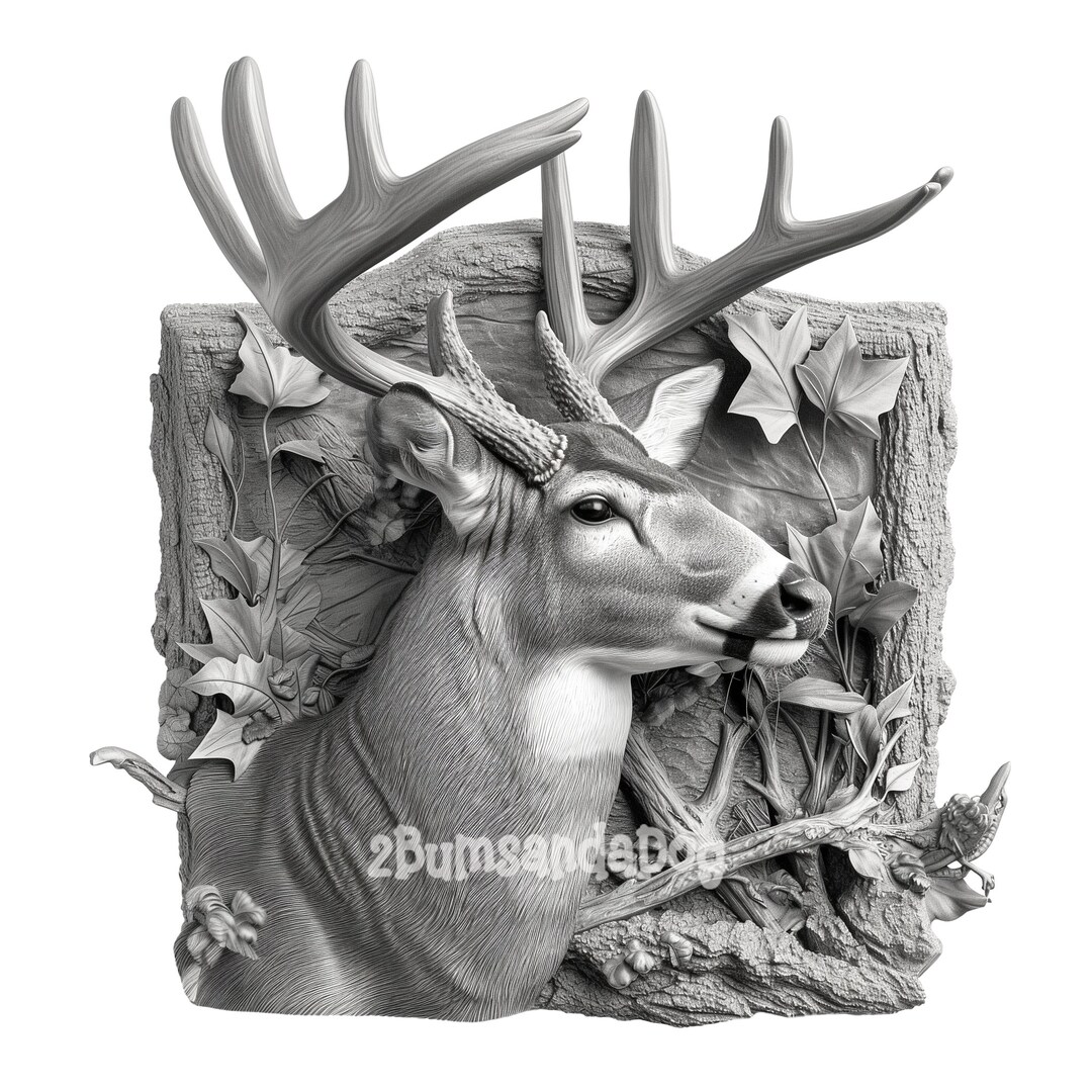 3d Illusion Deer Head for Laser Please Read Description Laser Ready 4 ...