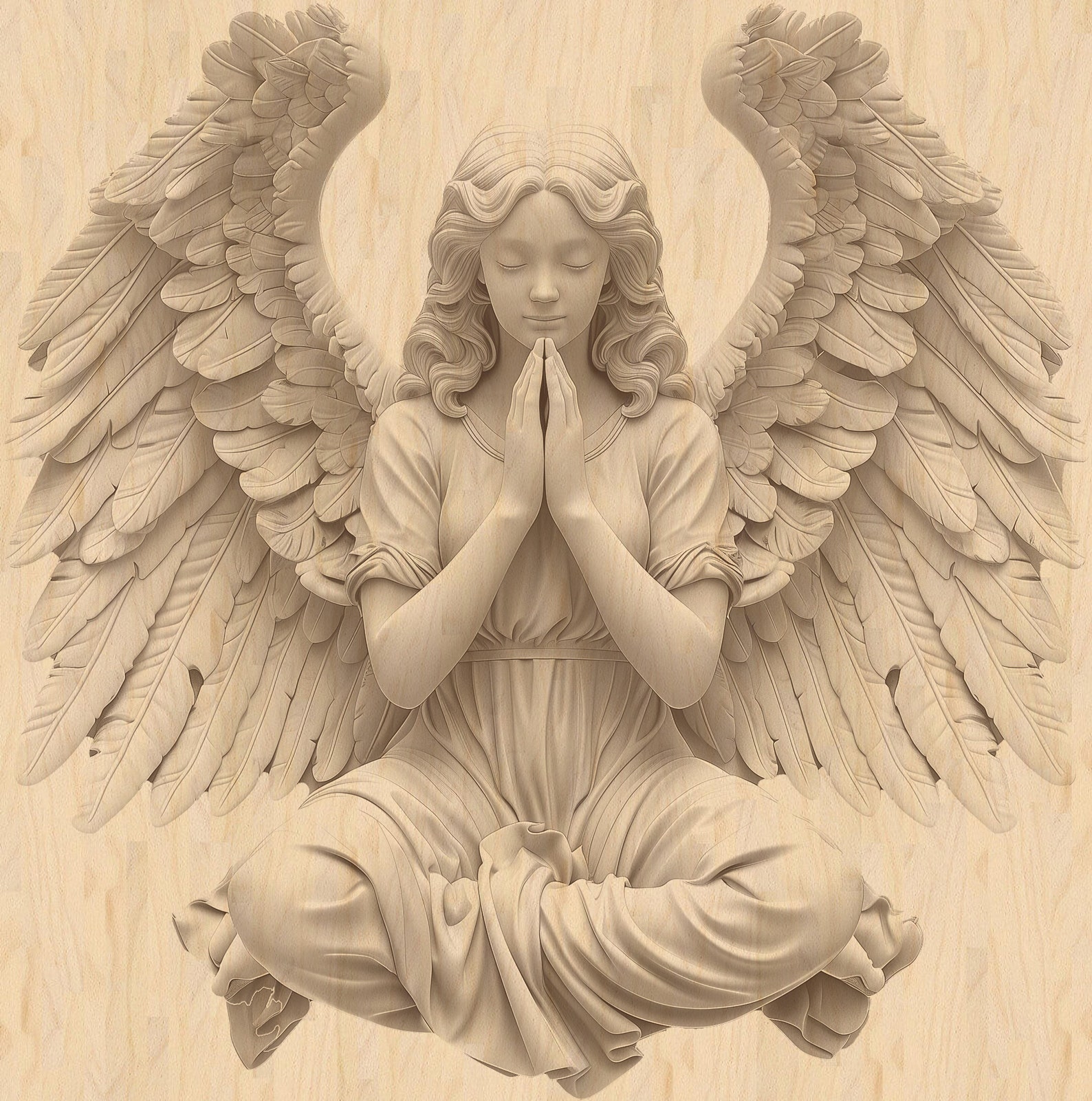 3d Illusion of an Angel in Prayer for Laser Please Read Description ...