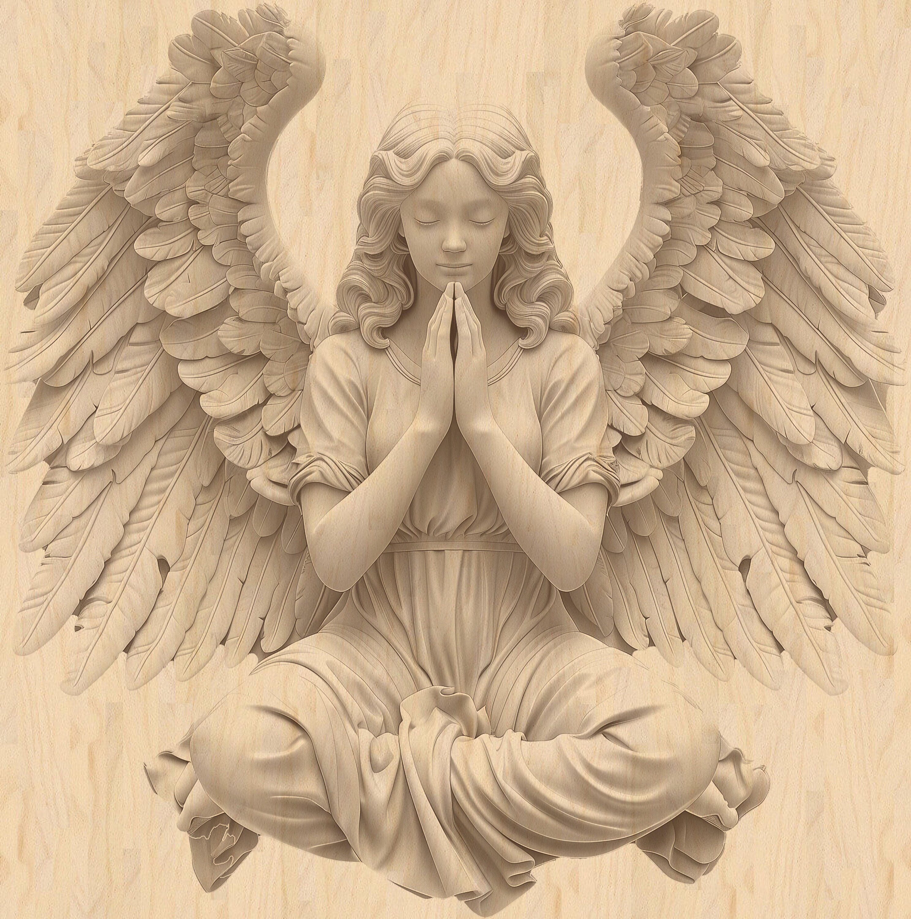 3d Illusion of an Angel in Prayer for Laser Please Read Description ...