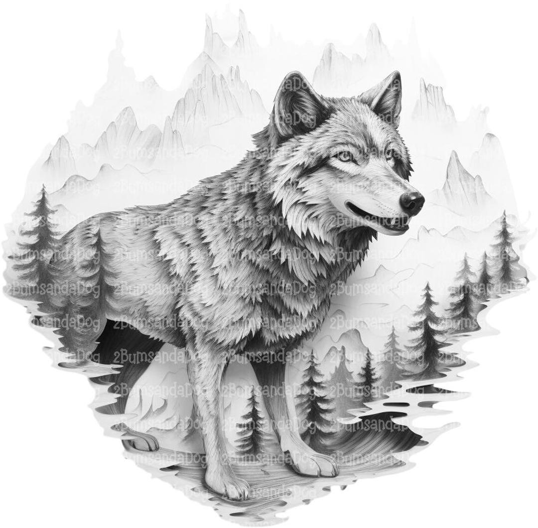 3d Illusion Wolf Standing Please Read Description Laser Ready - Etsy