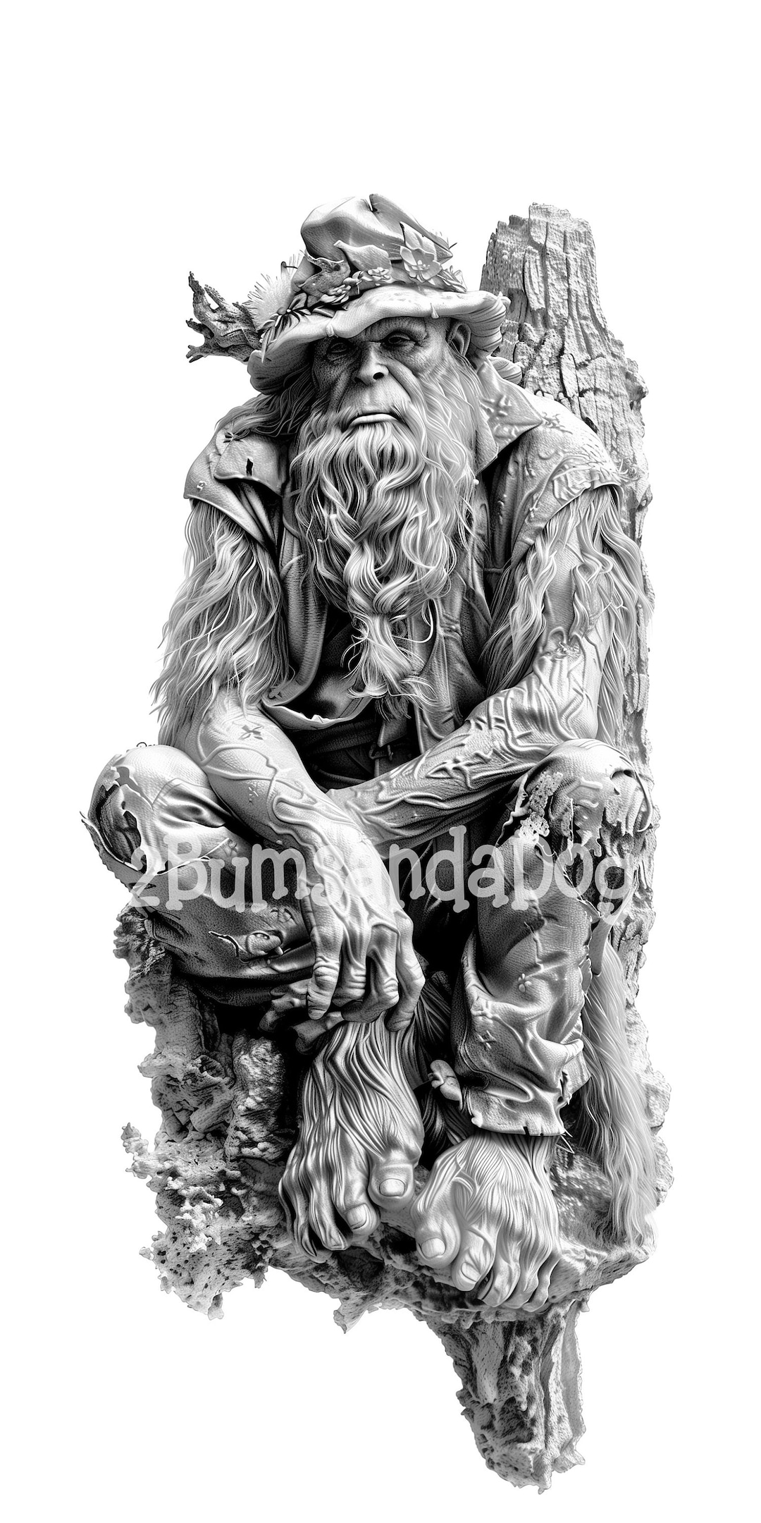 3d Illusion of a Bigfoot Sasquatch Hillbilly Style for Laser Please ...