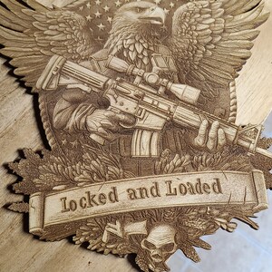 3d Illusion of Eagle With Firearm Locked and Loaded Patriotic for Laser ...