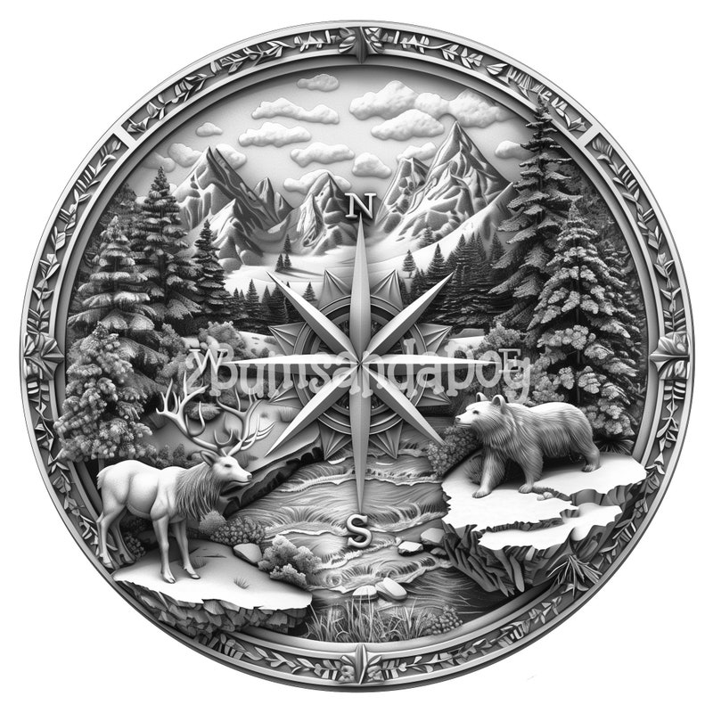 3d Compass Laser File - Etsy