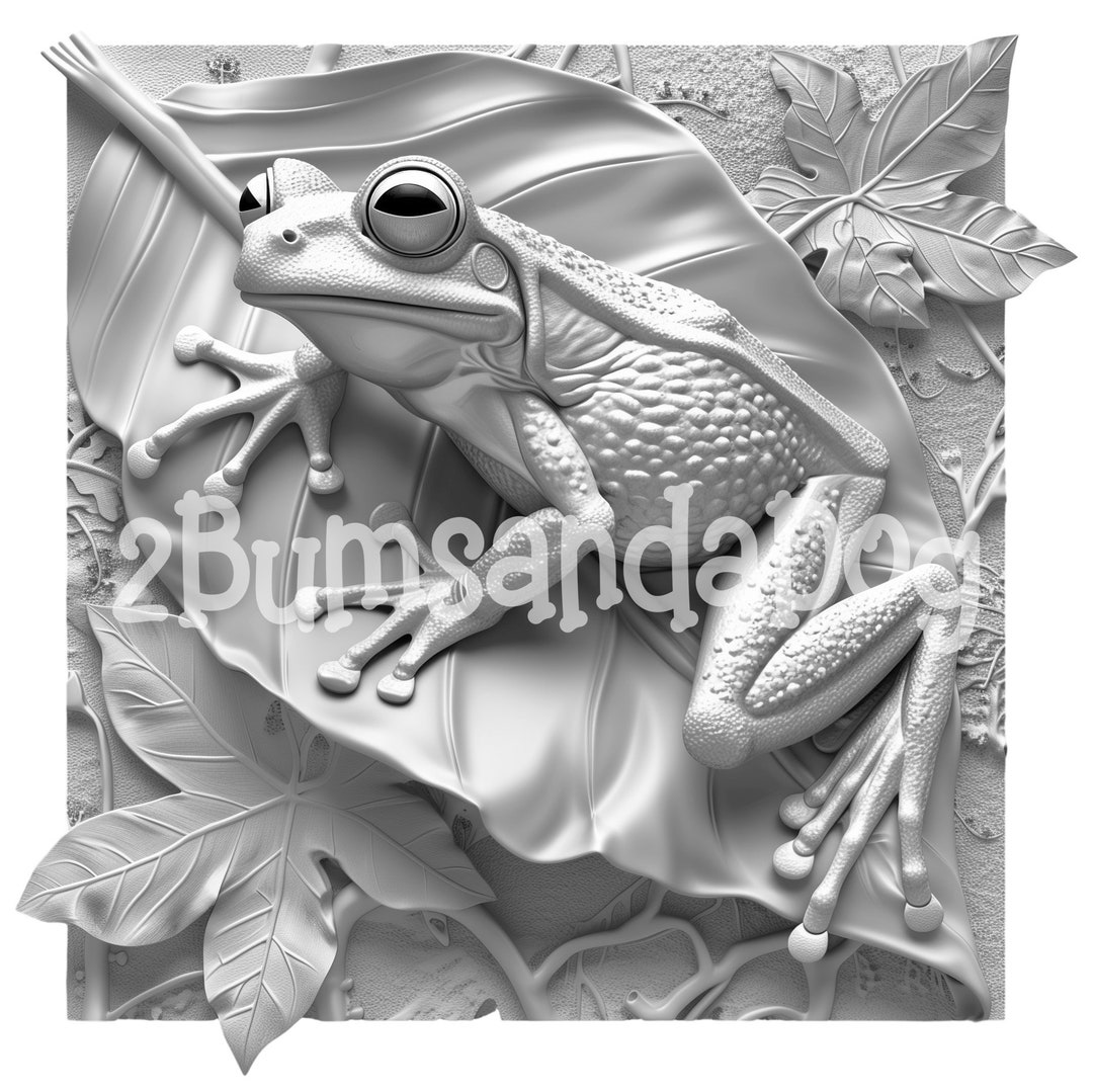 3d Illusion of a Frog on a Leaf for Laser Please Read Description Laser ...