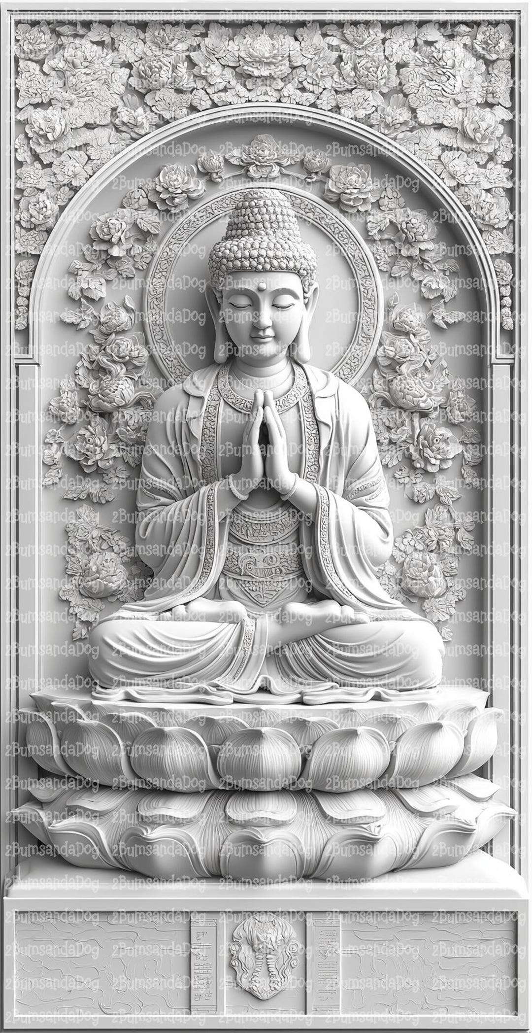 3d Illusion of Buddha on a Lotus Flower With Hands in Anjali Namaskara ...