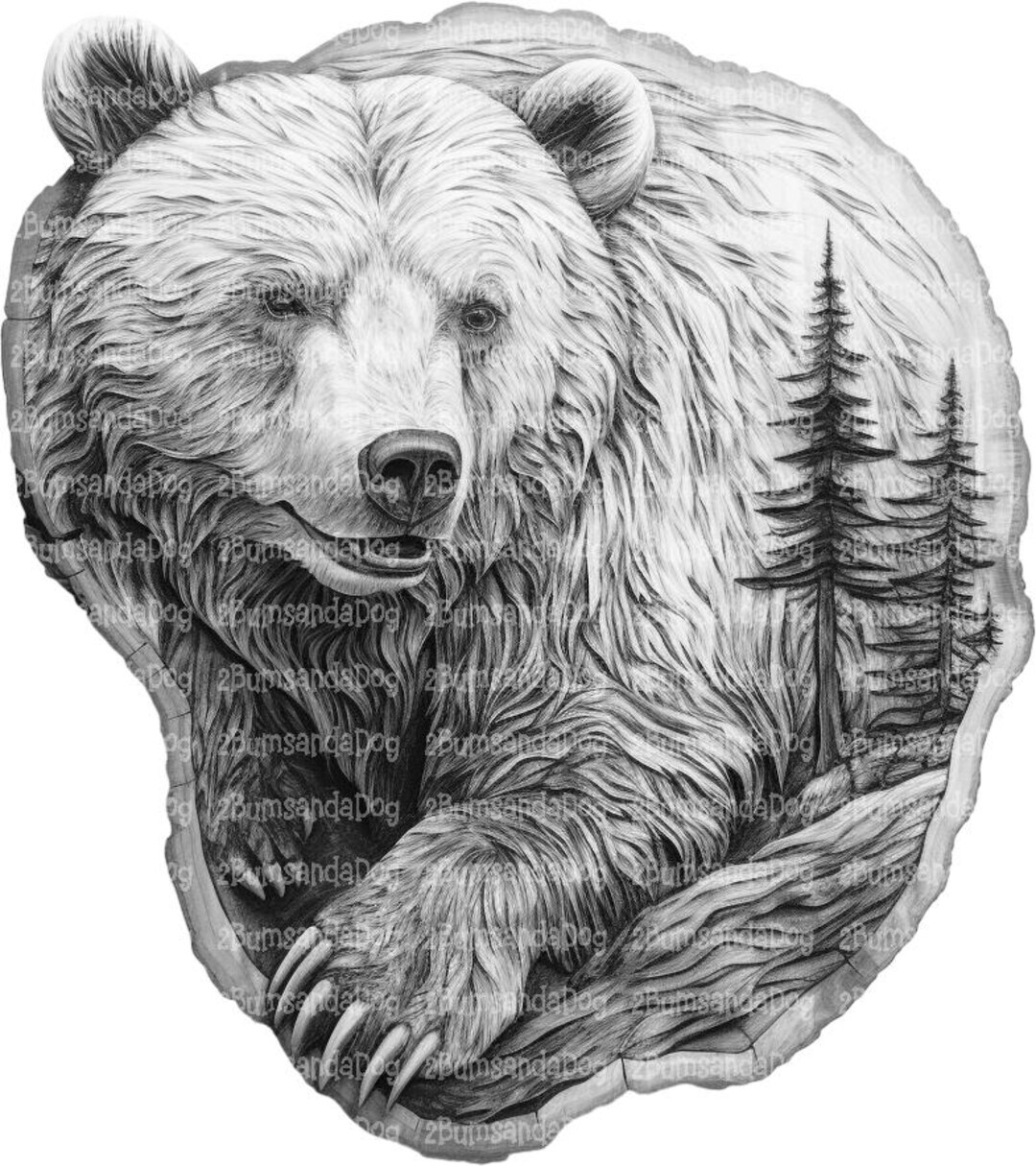 3d Illusion Polydactyl Bear With Trees Laser Please Read Description ...