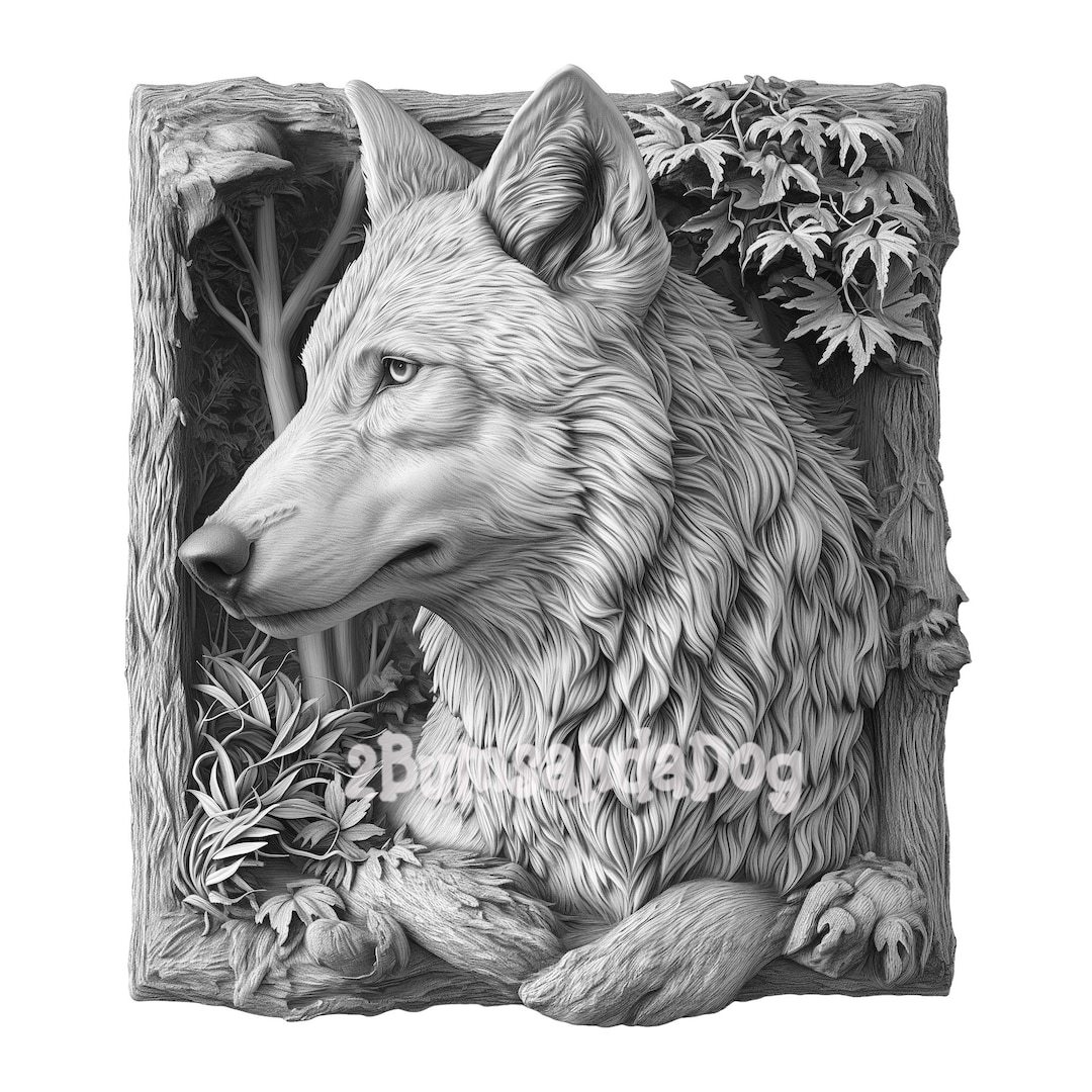 3d Illusion of a Wolf for Laser Please Read Description Laser Ready 4 ...
