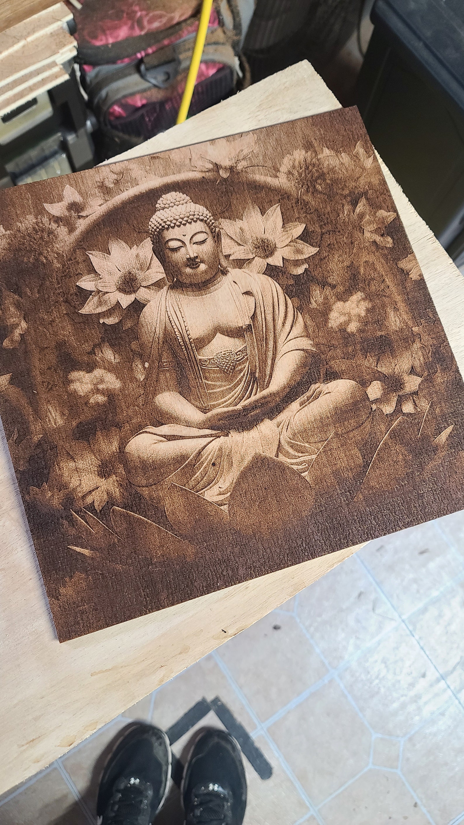 3d Illusion Buddha on Lotus Flower for Laser Please Read Description ...