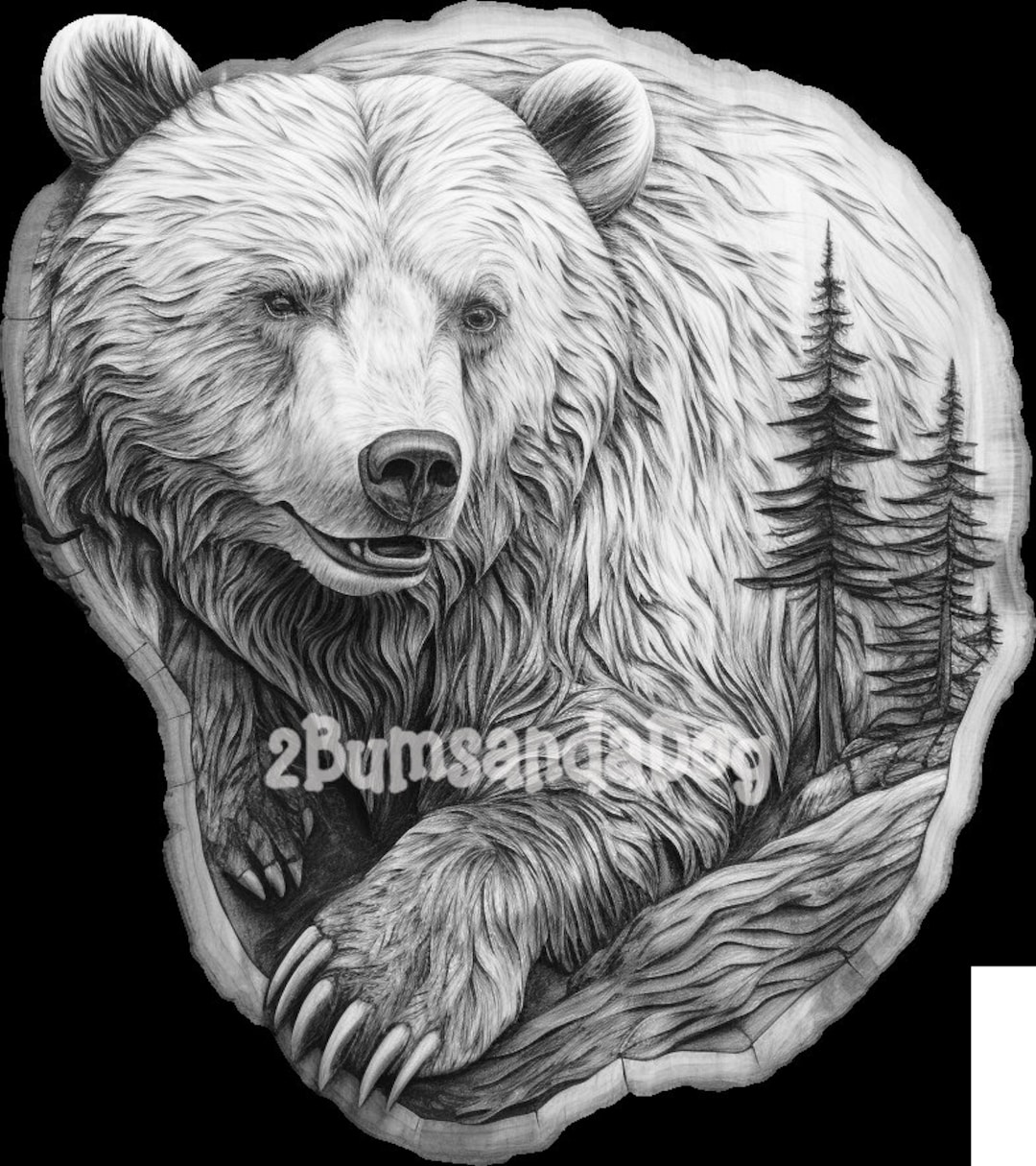 3d Illusion Polydactyl Bear With Trees Laser Please Read Description ...