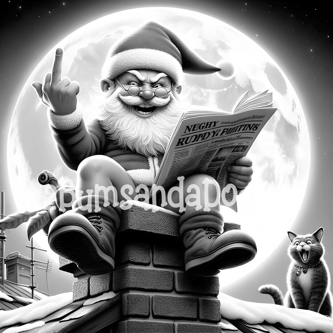 3d Illusion Santa Claus Using a Chimney as a Potty for Naughty List ...