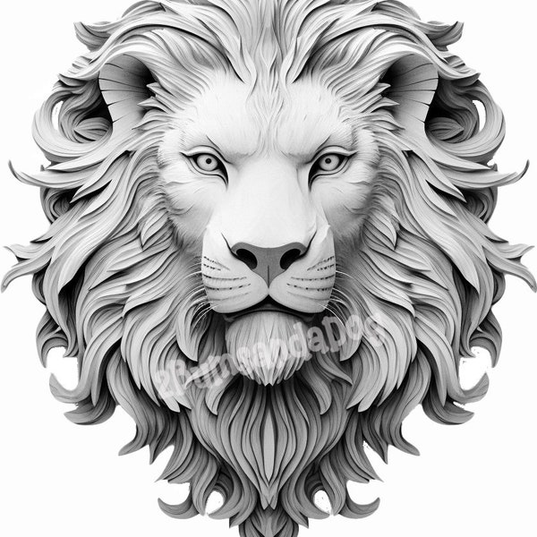 3d Laser Engraved Lion - Etsy UK