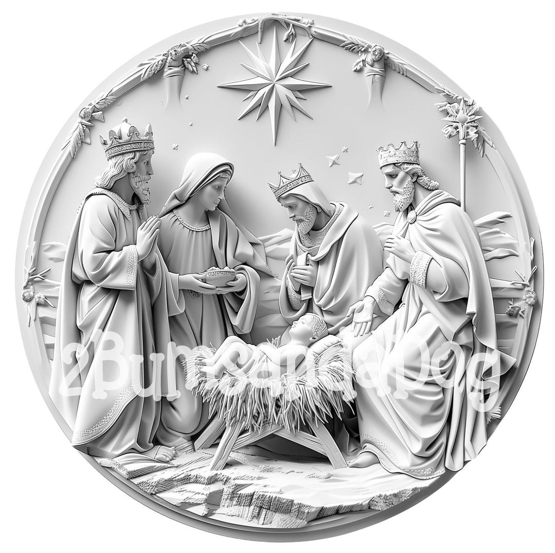 3d Illusion of Three Wise Men Magi Kings With Mary and Jesus Coin ...