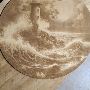 3d Illusion Lighthouse With Moon and Waves for Laser Please Read ...