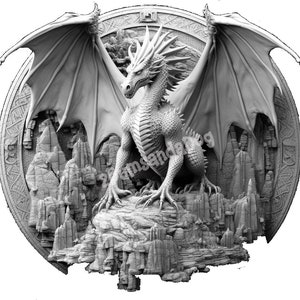3d Illusion Dragon With Wings Open for Laser Please Read Description ...