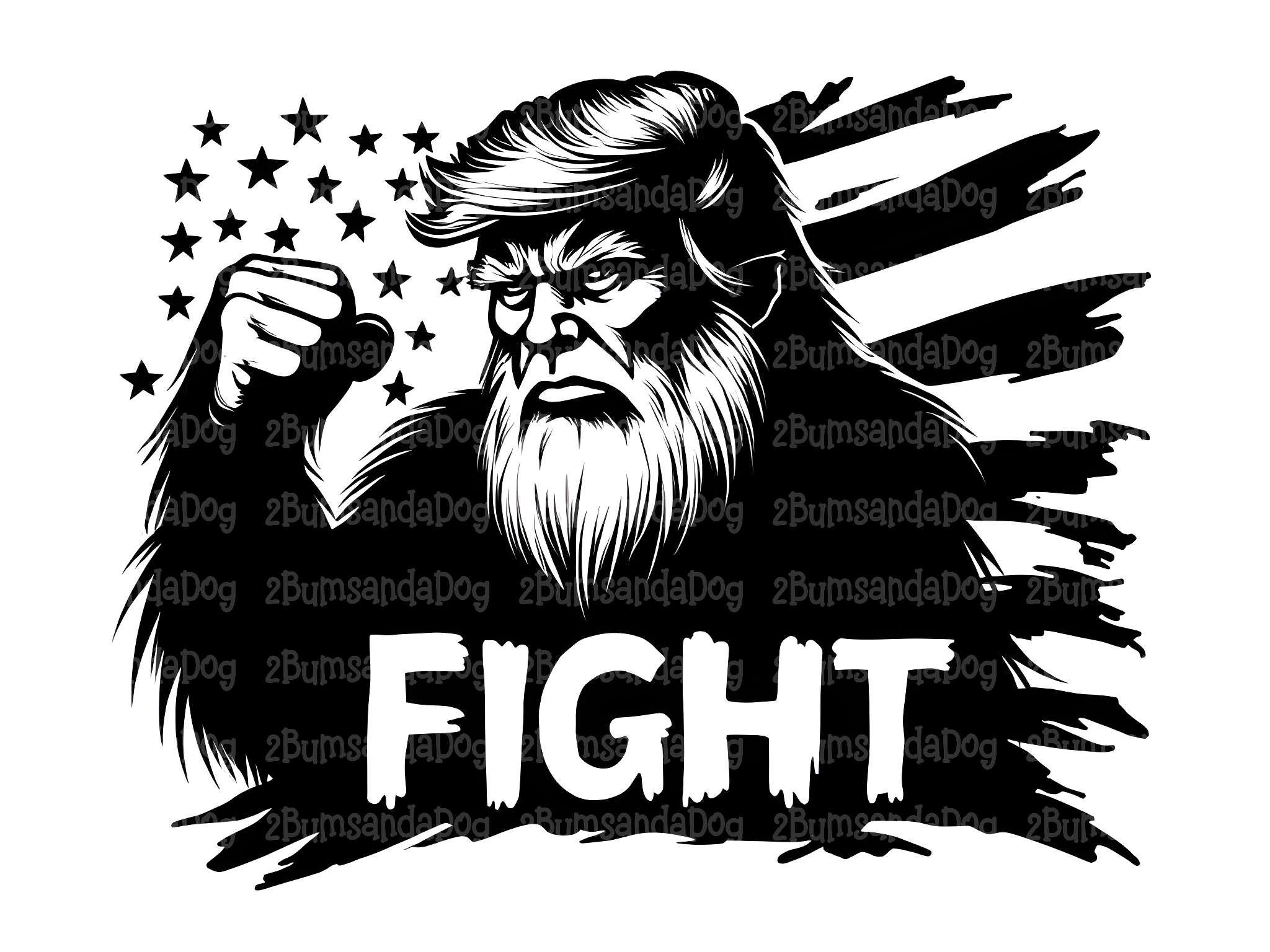 SVG Vector XCS PNG of a Bigfoot Sasquatch Giving a Fist Pump With the ...