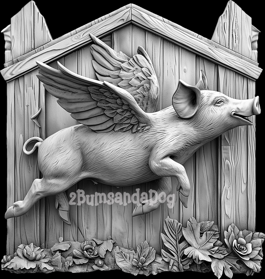 3d Illusion Flying Pig for Laser Please Read Description Laser Ready 3 ...