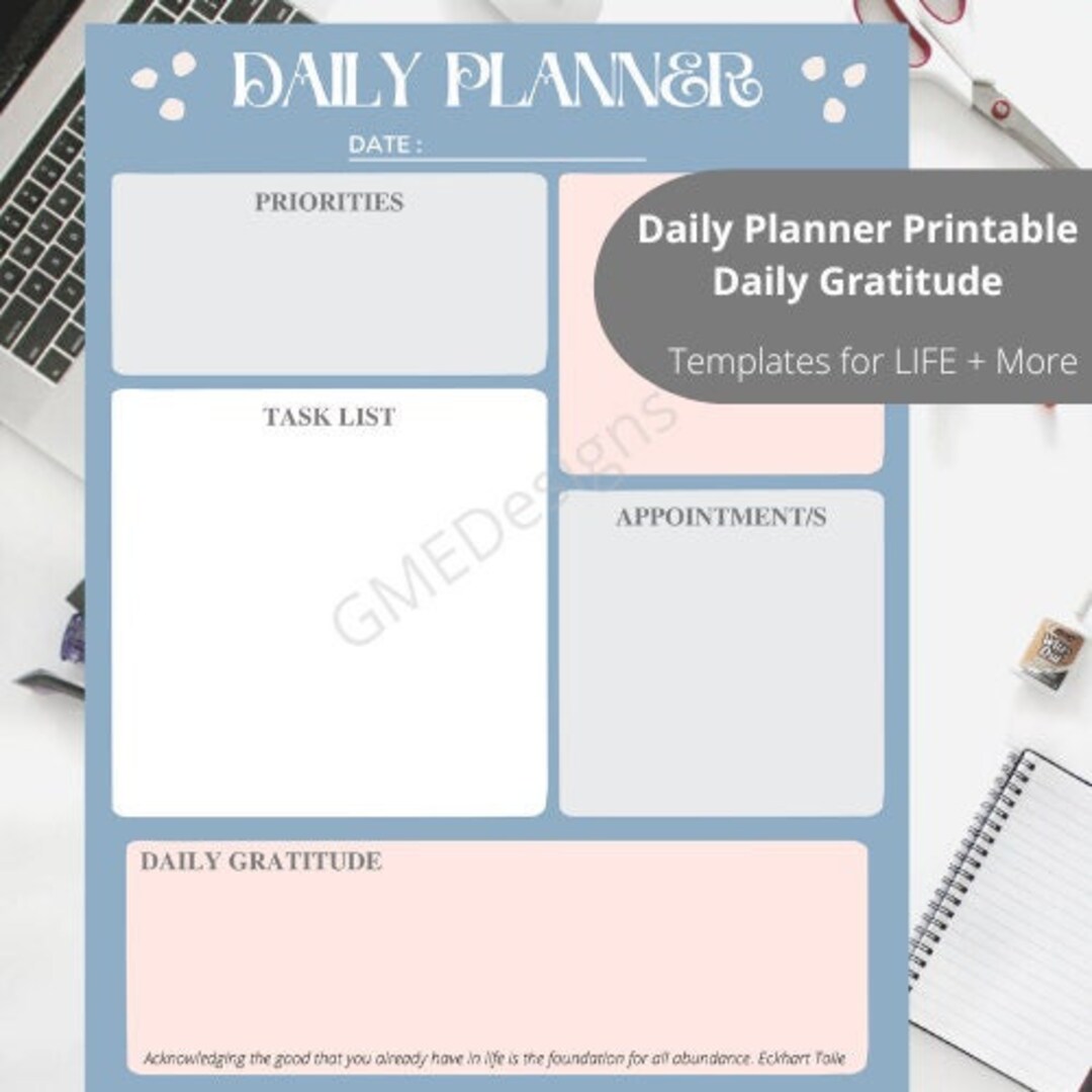 Daily Planner, Editable, Daily Calendar, Daily Planner Template, Basic ...