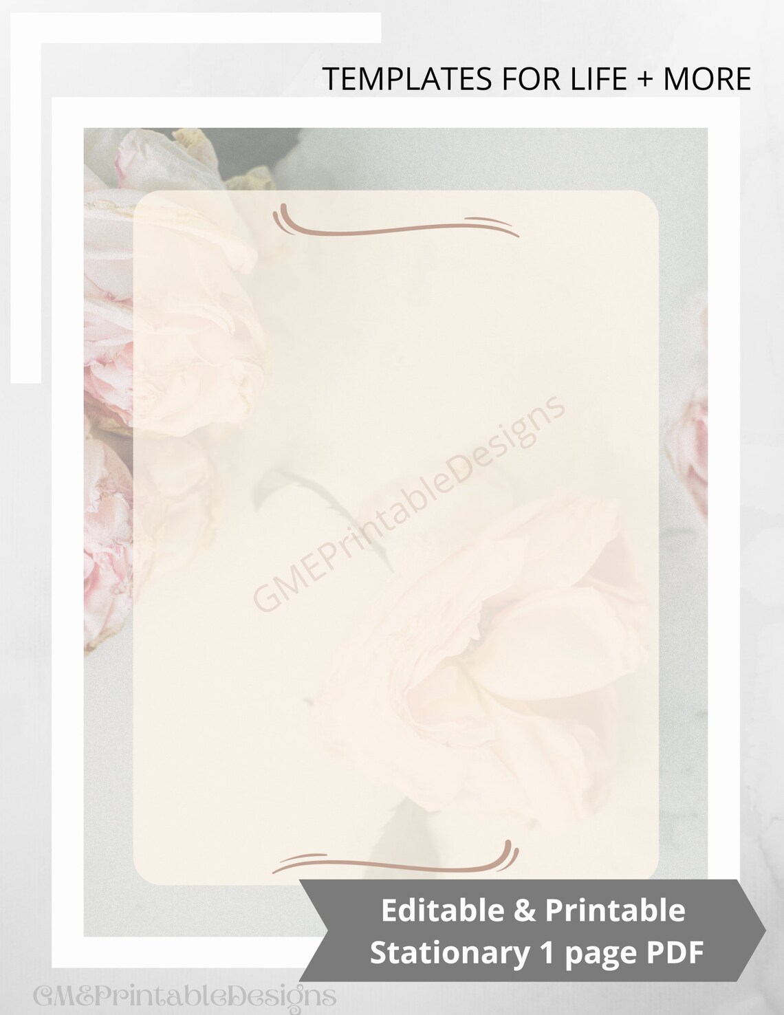 Printable Stationary Page, Editable Stationary Page, Stationary ...