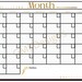 Monthly Calendar Editable Template, Printable Calendar, Digital ...