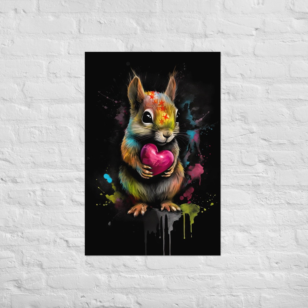 Cute Squirrel Art Squirrel Lover Gift Squirrel Artwork - Etsy