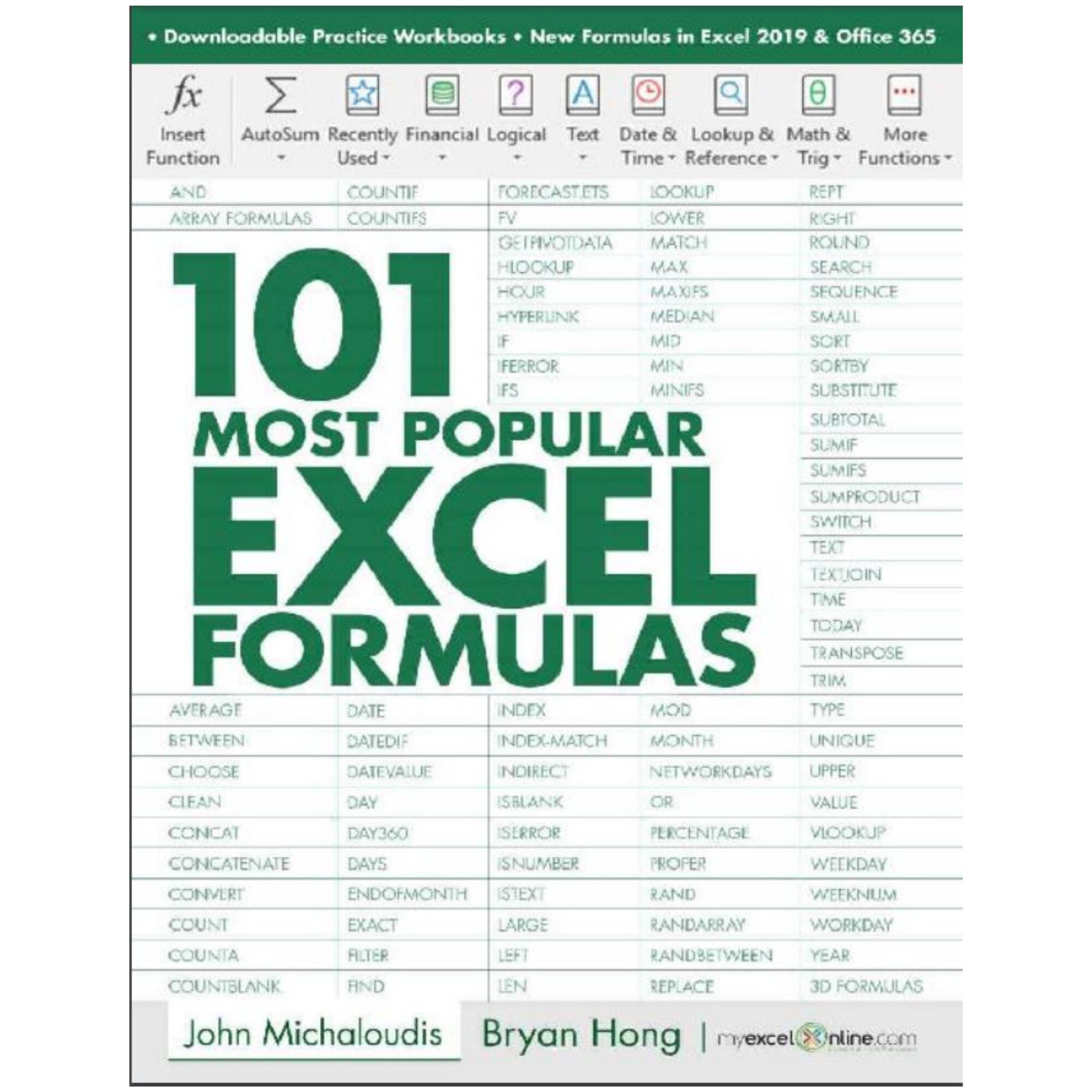 101 Most Popular Excel Formulas, Excel Shortcut, Excel Ebook, Excel ...