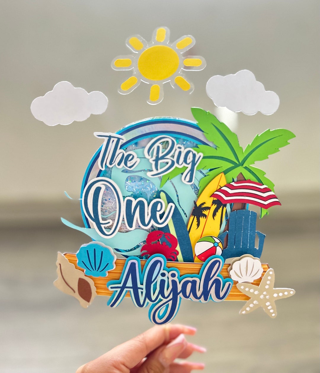 The Big One/beach Cake Topper - Etsy