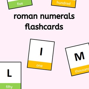 Roman Numerals Flashcards - Etsy