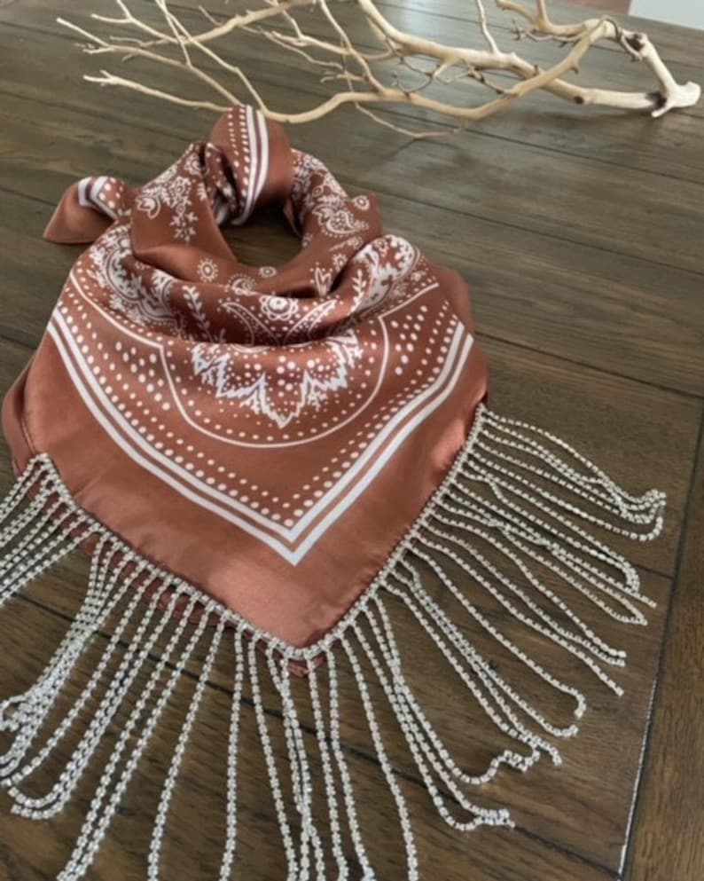 Bandana W/ Fringe Disco Cowgirl Bachelorette Concert - Etsy