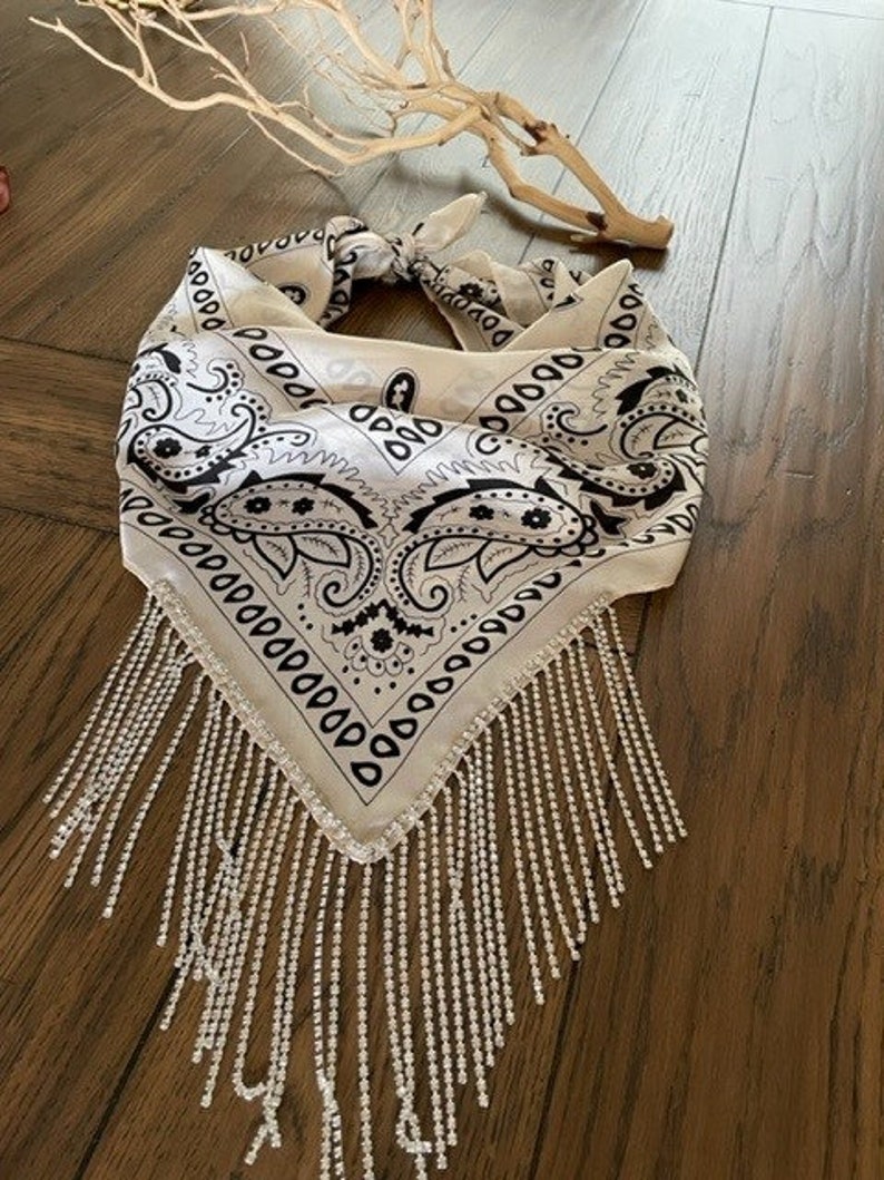 Bandana W/ Fringe Disco Cowgirl Bachelorette Concert - Etsy