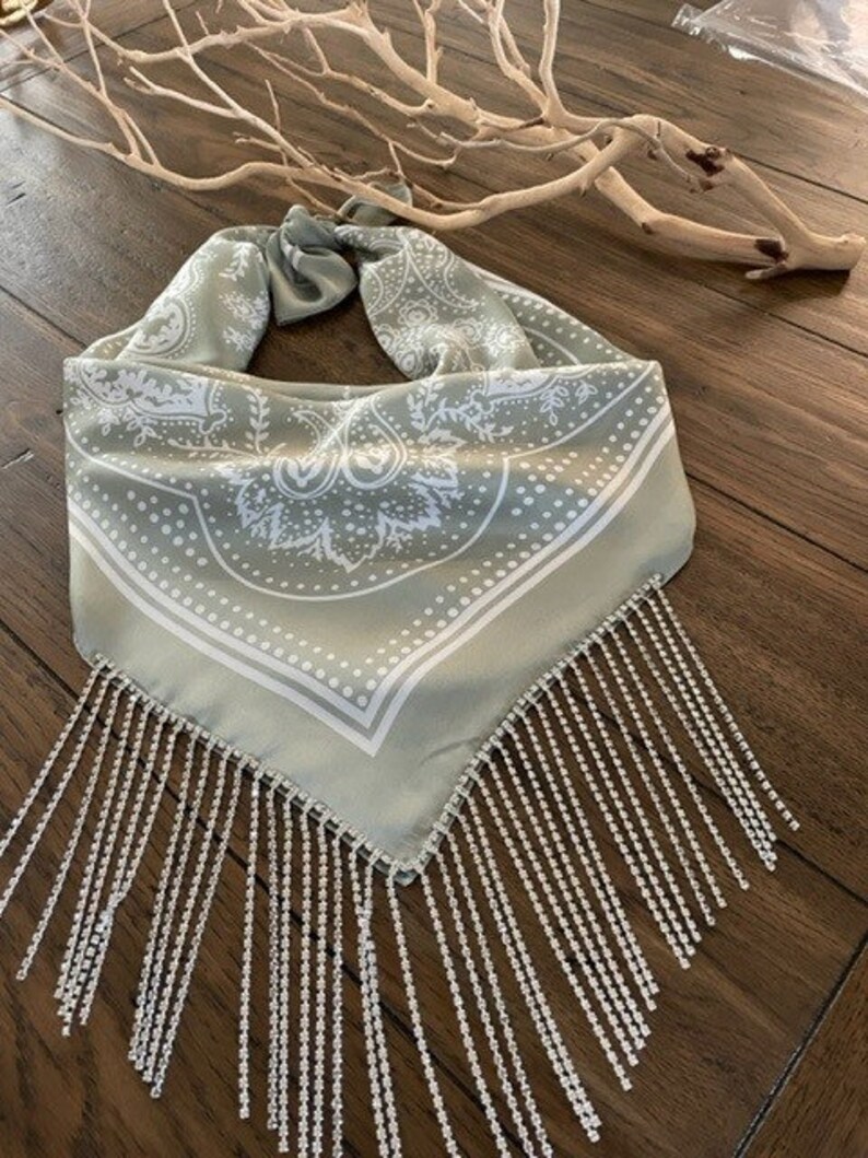 Bandana W/ Fringe Disco Cowgirl Bachelorette Concert - Etsy